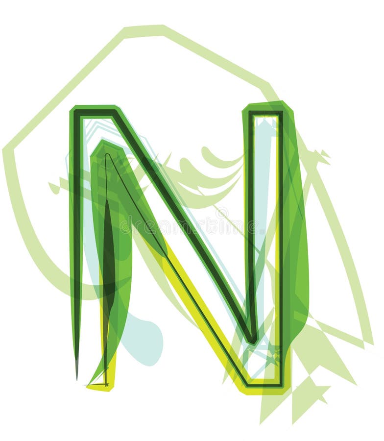 Green letter N stock vector. Illustration of grass, font - 100907142