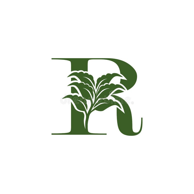 Green Letter R Logo with Leaf Element, Vector Design Ecology Concept ...