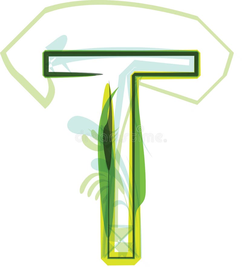 Green letter T stock vector. Illustration of grammar - 100907359