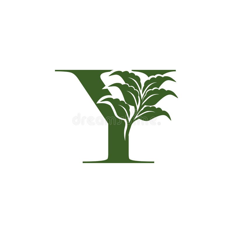 Green Letter Y Logo with Leaf Element, Vector Design Ecology Concept ...