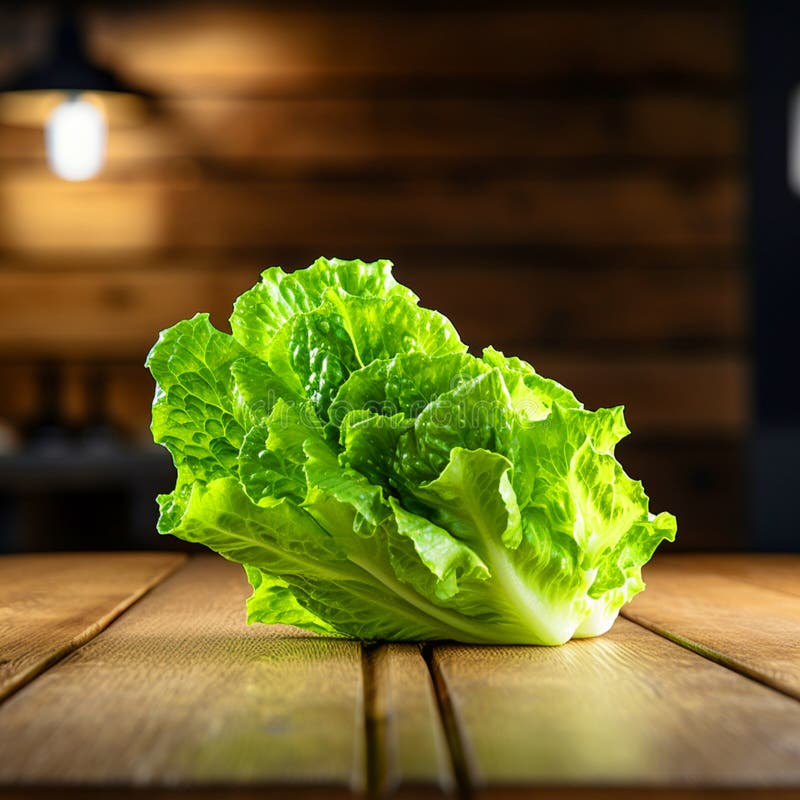 Lettuce Foot on the Wooden Background Stock Illustration - Illustration ...
