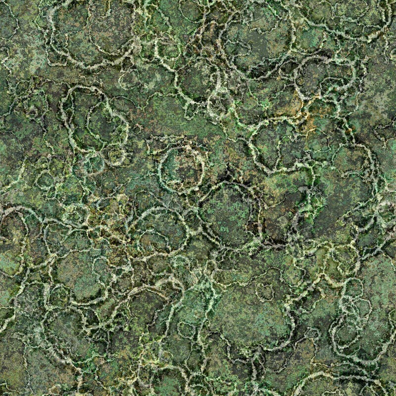 Green Lichen Seamless Surface, Mossy Stone Texture Stock Illustration ...