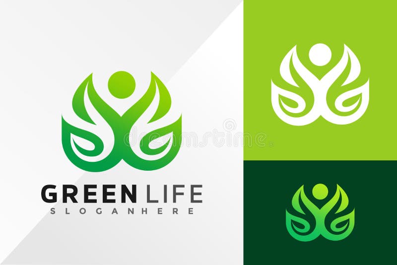 Green Life Logo Design Vector Illustration Template Stock Vector ...