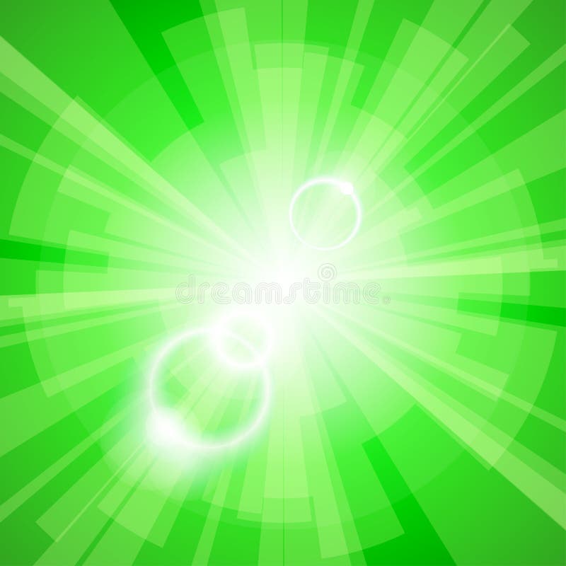 Green Light Burst with Shiny Light Dots Stock Vector - Illustration of ...
