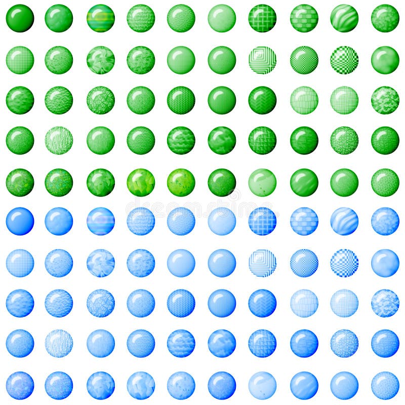 Green and Light Blue Buttons Stock Illustration - Illustration of front ...