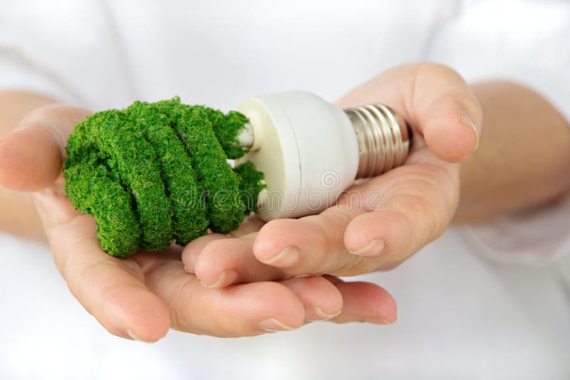 Green light bulb stock image. Image of ecology, environmental - 28154193