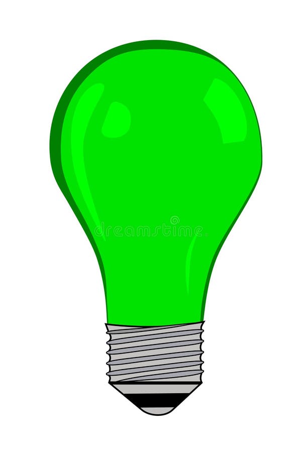 Green Light bulb stock vector. Illustration of white, environment - 7454350