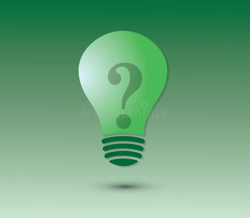 A Green Bulb Icon with Question Mark for Question Stock Vector ...