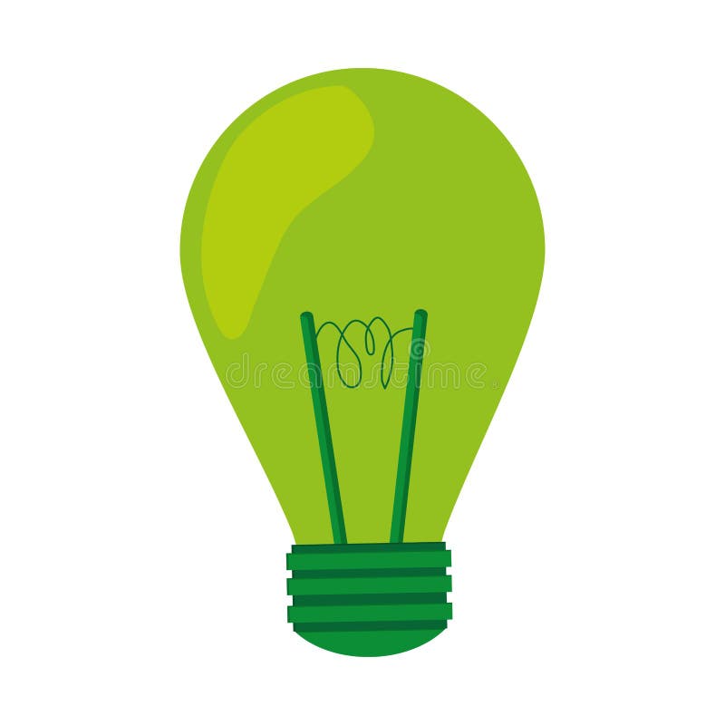 Green Light Bulb Lightbulb Icon Stock Illustration - Illustration of ...