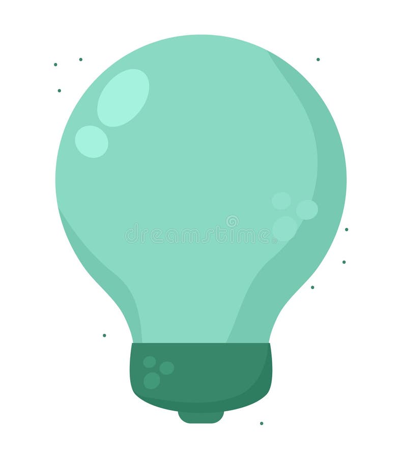 Green bulb light with plug stock vector. Illustration of lamp - 79853932