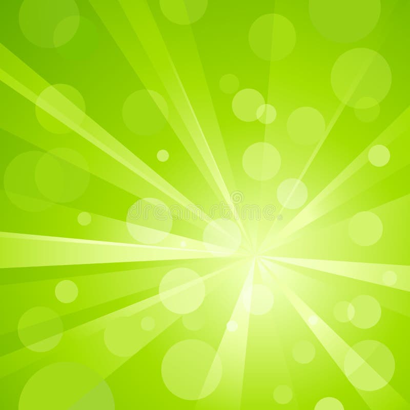 Green Light Burst with Shiny Light Dots Stock Vector - Illustration of ...