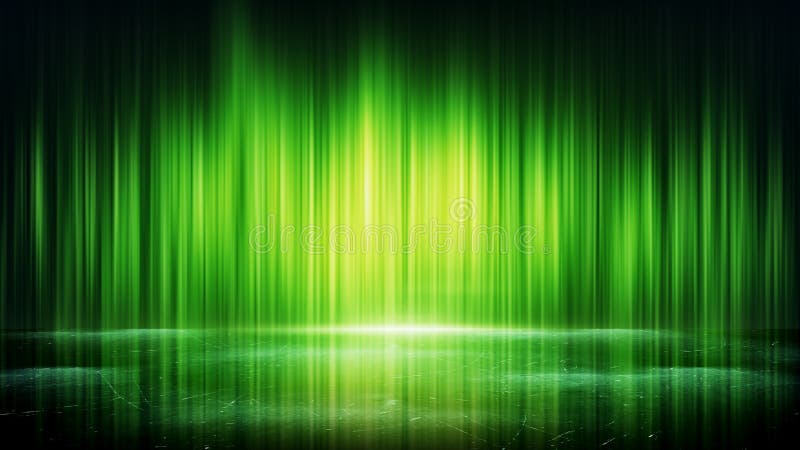 Green Light Lines and Reflection Abstract Background Stock Illustration ...