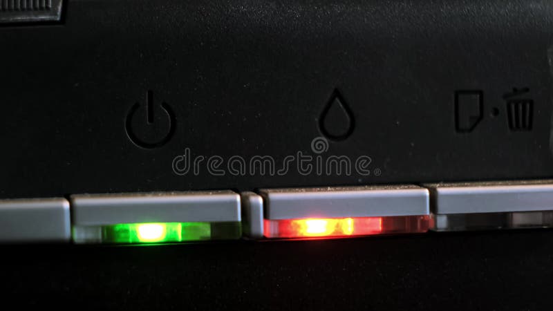 The Green Light on the Printer is on and the Red Light is Flashing ...