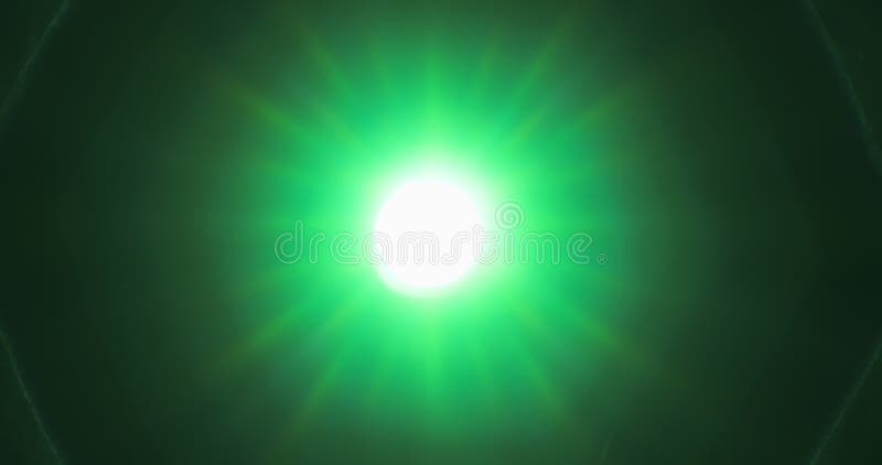 Green Light Rays Shining through Old Camera Lens, while Diaphragm ...