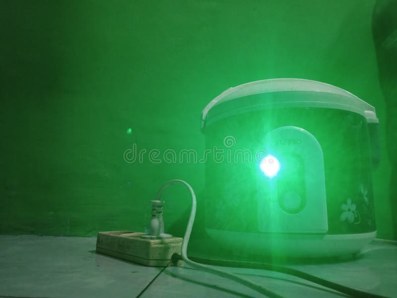 Green Light from Rice Cooker Stock Image - Image of furniture ...