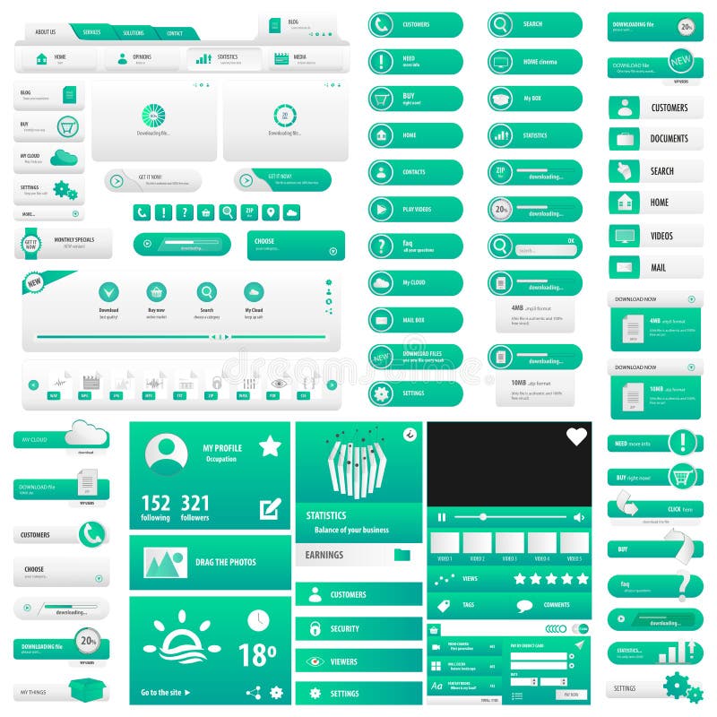 Green Light User Interface Statistics Stock Vector - Illustration of ...
