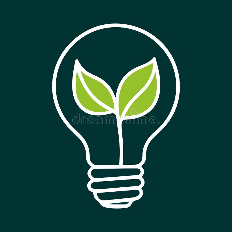 Green Lightbulb with Leaf Design Vector Eco-Friendly Energy Icon Stock ...