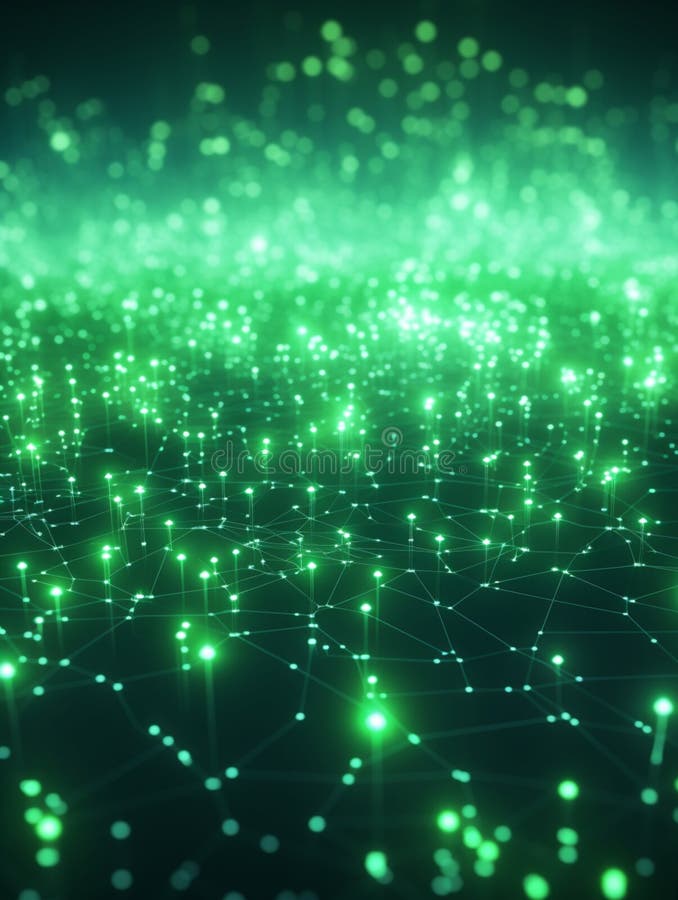 Green Lights on Black Graphics, AI Generated Stock Illustration ...