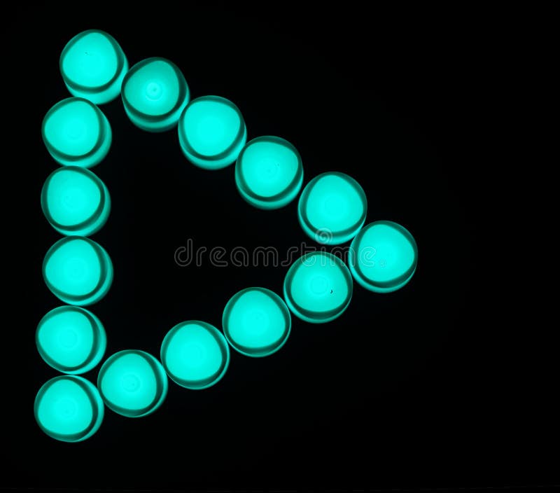 Green Lights Play Button Icon Stock Photo - Image of electric ...