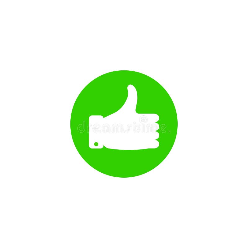 Green Like Button. Internet Network Concept. Vector Illustration Stock ...