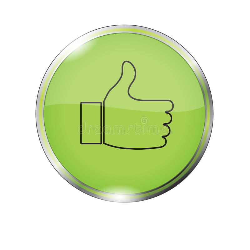 Green button like. stock vector. Illustration of confirm - 110299890