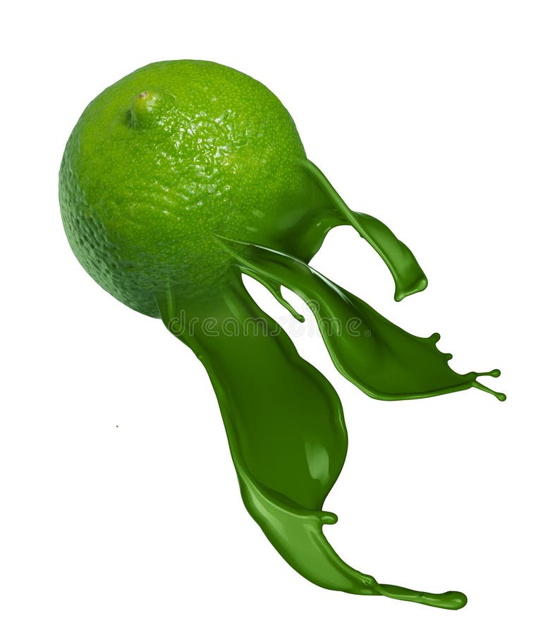 Green Lime with Paint Splash Stock Photo - Image of fresh, blob: 78521390