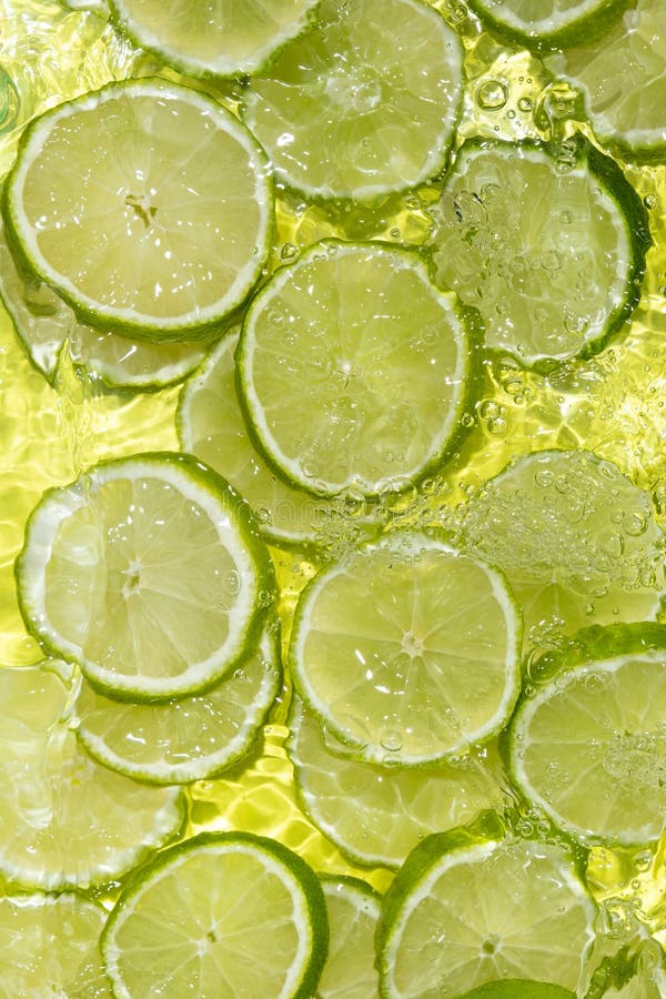 Green Lime Slices. Water Ripple Effect Stock Image - Image of ripples ...
