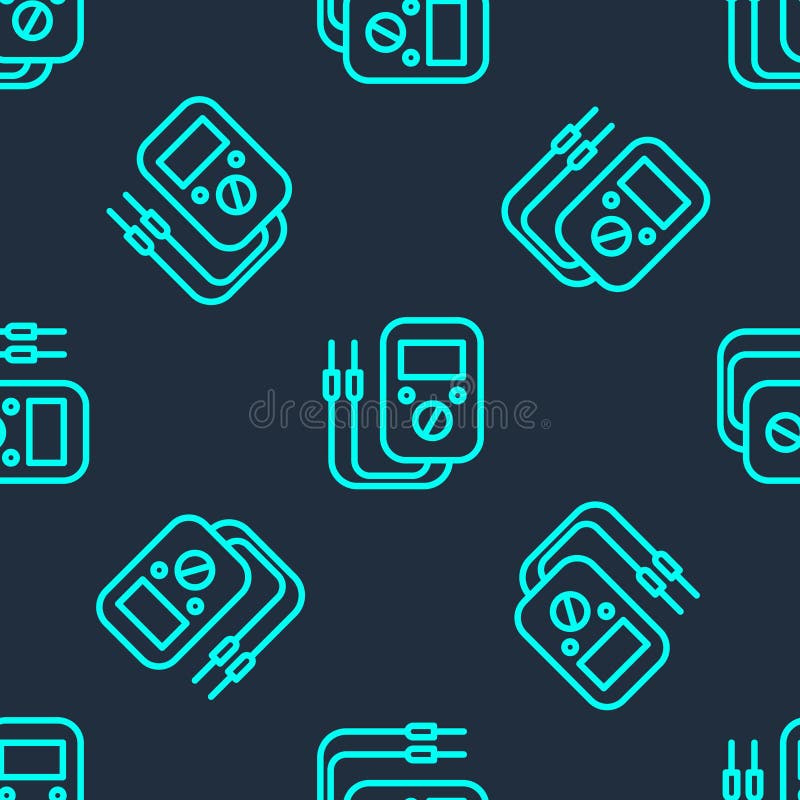 Green Line Ampere Meter, Multimeter, Voltmeter Icon Isolated Seamless ...