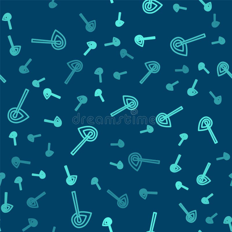 Green Line Burning Match with Fire Icon Isolated Seamless Pattern on ...