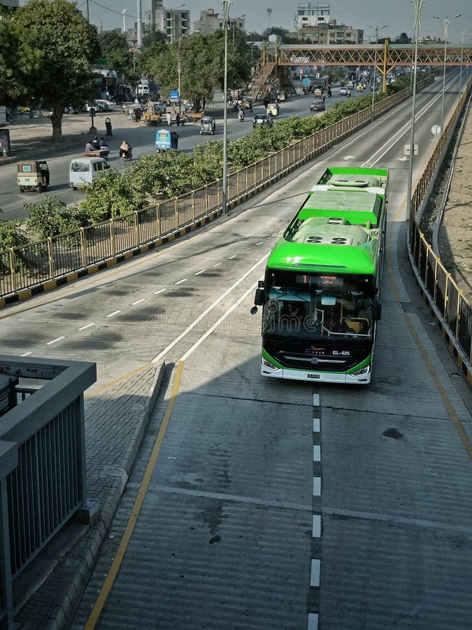 Green line bus on road editorial stock photo. Image of vehicle - 240621333