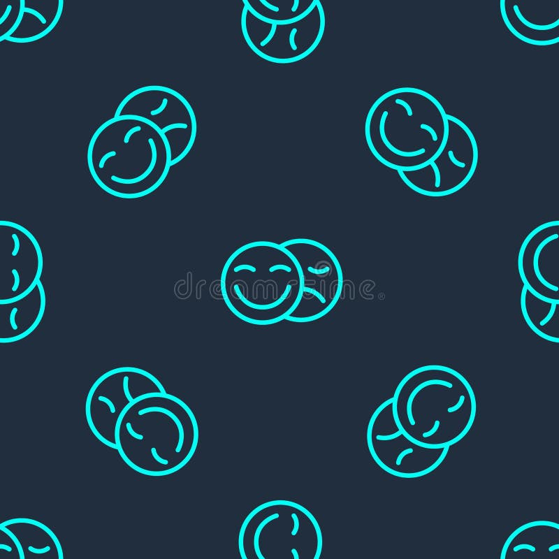 Green Line Comedy and Tragedy Theatrical Masks Icon Isolated Seamless ...