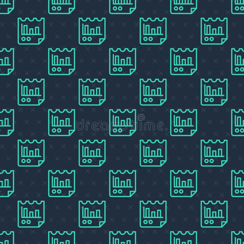 Green Line Document with Graph Chart Icon Isolated Seamless Pattern on ... Green Line Document with Graph Chart Icon Isolated Seamless Pattern on ...