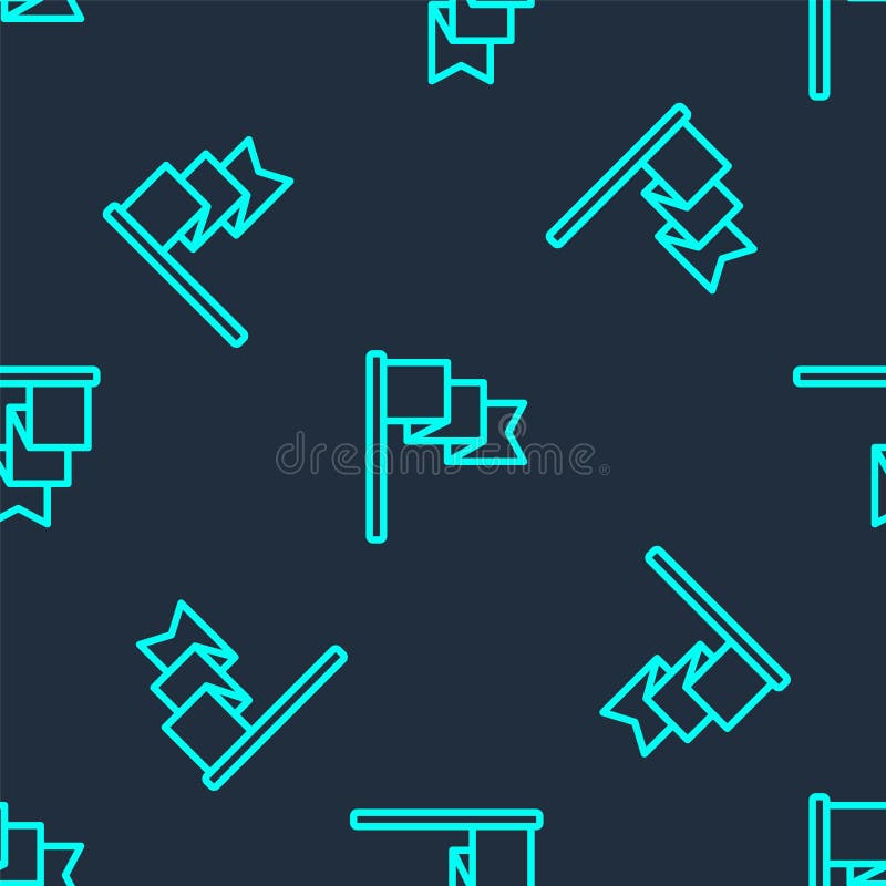 Green Line Flag Icon Isolated Seamless Pattern on Blue Background ...