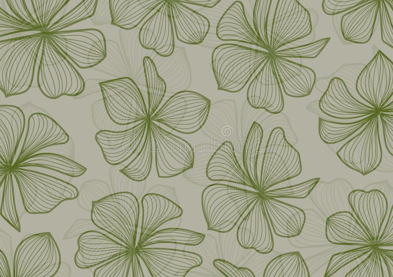 Green Line Flower Art Pattern Wallpaper Background Stock Vector ...