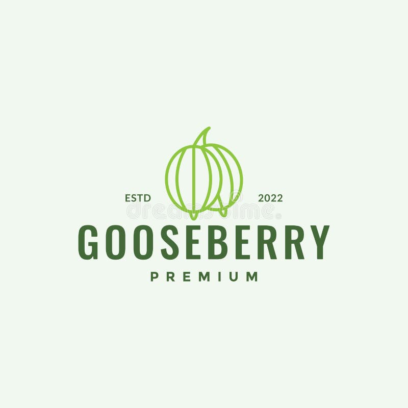 Green Line Fruit Gooseberry Logo Stock Vector - Illustration of plant ...