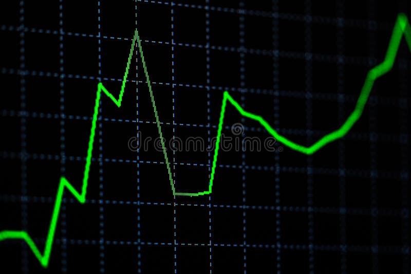 Green Line Graph Showing Financial Market Trends Digital Screen Stock ...