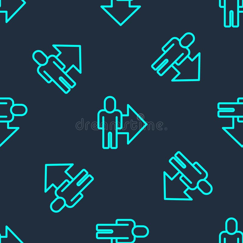 Green Line Leader of a Team of Executives Icon Isolated Seamless ...