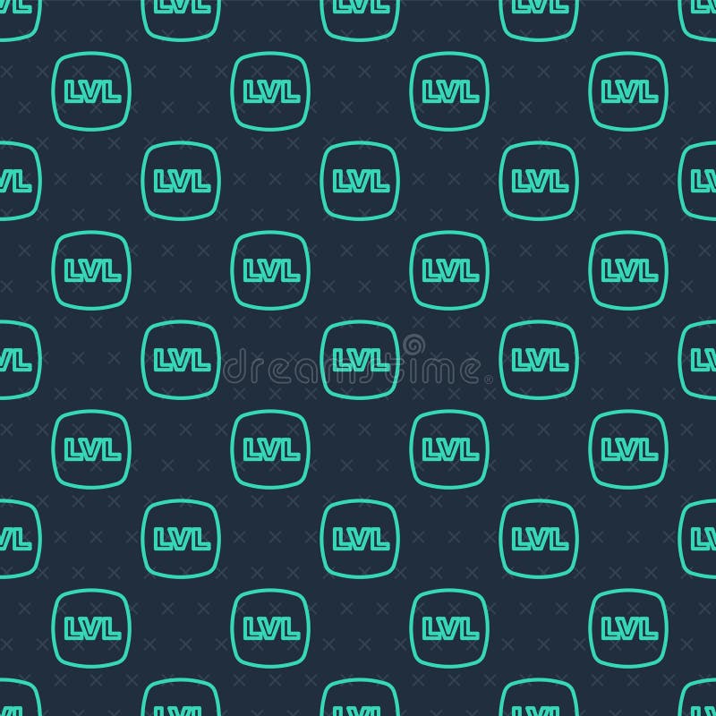 Green Line Level Game Icon Isolated Seamless Pattern on Blue Background ...