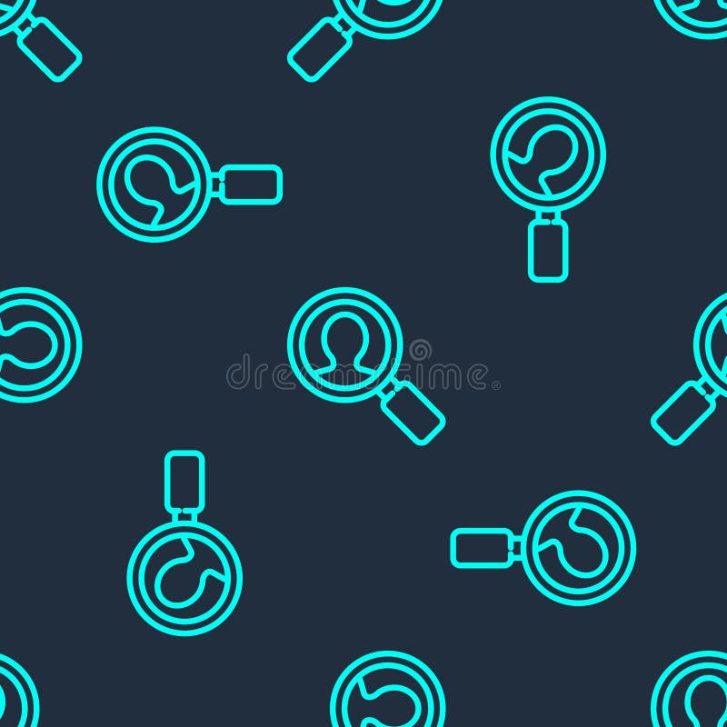 Green Line Magnifying Glass For Search A People Icon Isolated Seamless