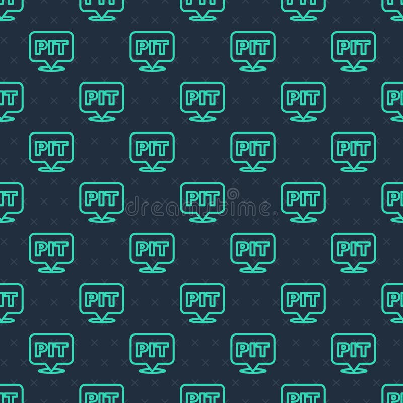 Green Line Pit Stop Icon Isolated Seamless Pattern on Blue Background ...
