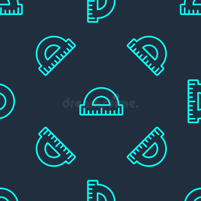 Green Line Protractor Grid for Measuring Degrees Icon Isolated Seamless ...
