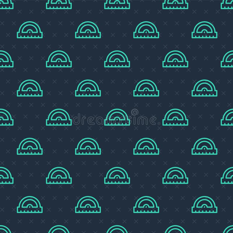 Green Line Protractor Grid for Measuring Degrees Icon Isolated Seamless ...