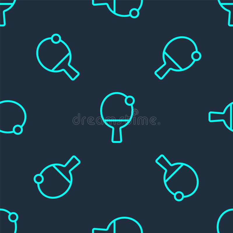 Green Line Racket for Playing Table Tennis Icon Isolated Seamless ...