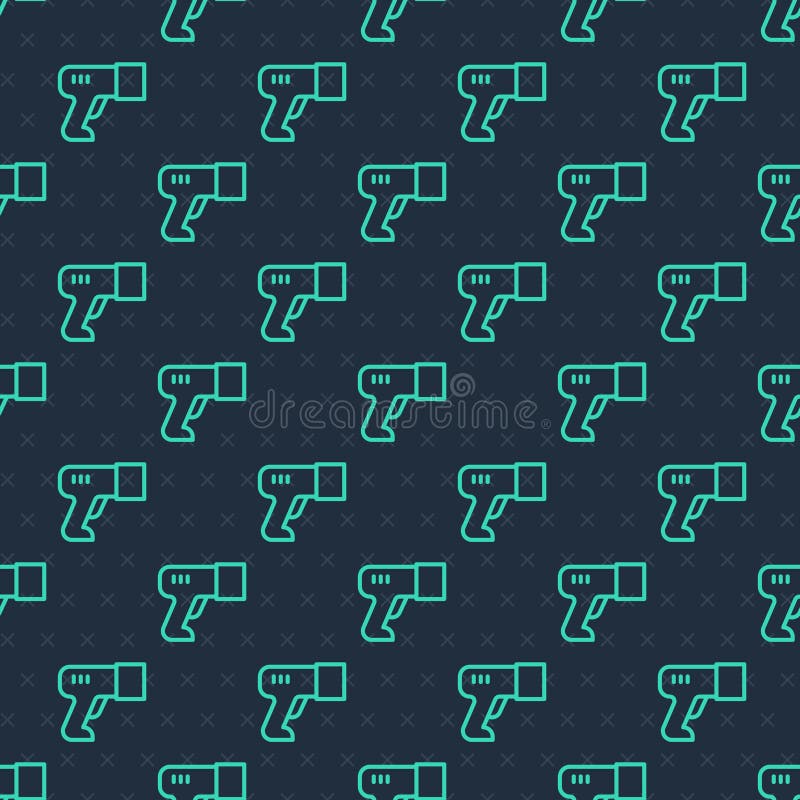 Green Line Scanner Scanning Bar Code Icon Isolated Seamless Pattern on ...
