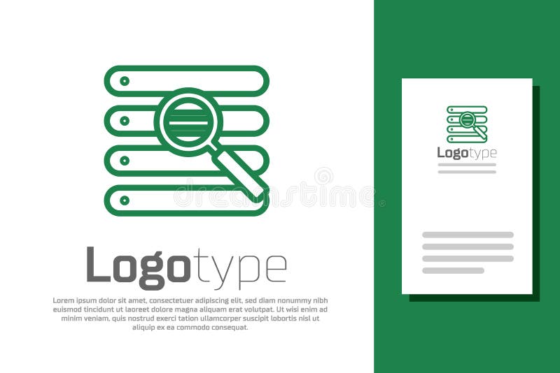 Green Line Search in a Browser Window Icon Isolated on White Background ...
