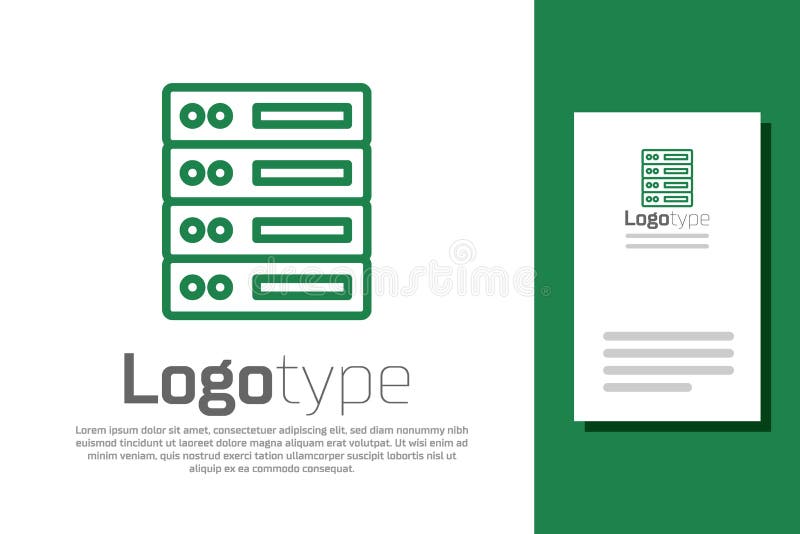 Green Line Server, Data, Web Hosting Icon Isolated on White Background ... Green Line Server, Data, Web Hosting Icon Isolated on White Background ...