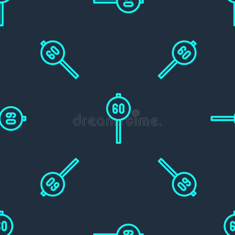 Green Line Speed Limit Traffic Sign 60 Km Icon Isolated Seamless ...