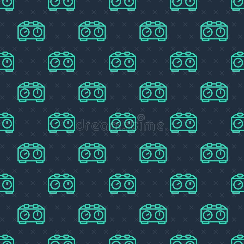 Green Line Time Chess Clock Icon Isolated Seamless Pattern on Blue ... Green Line Time Chess Clock Icon Isolated Seamless Pattern on Blue ...