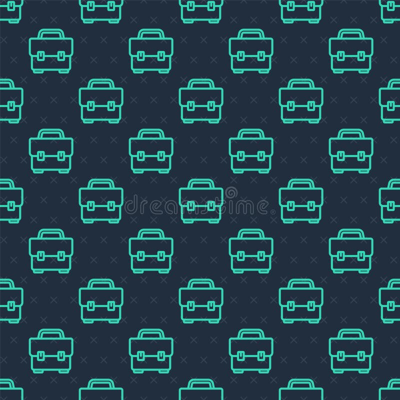 Green Line Toolbox Icon Isolated Seamless Pattern on Blue Background ...