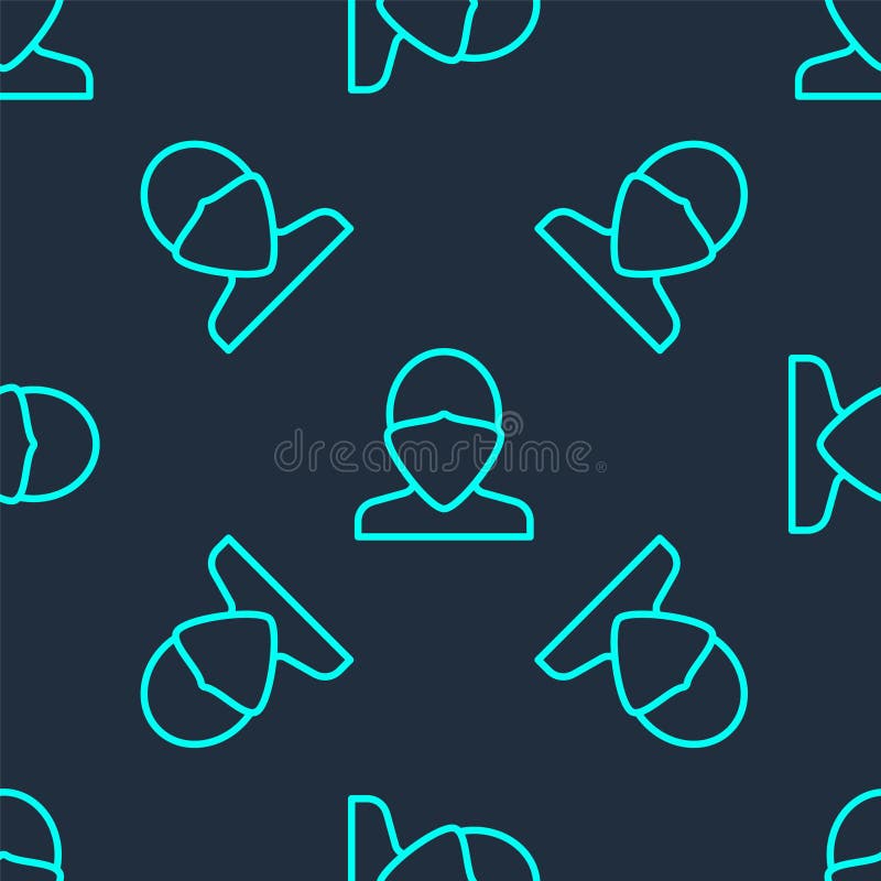 Green Line Vandal Icon Isolated Seamless Pattern on Blue Background ...